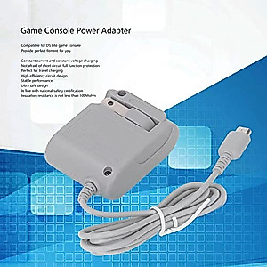 Foldable Power Adapter for DS Lite Game Console Wall Charger - 45in Length Cable, 100-240V, Safety Protection, Excellent ABS Material (US Plug)