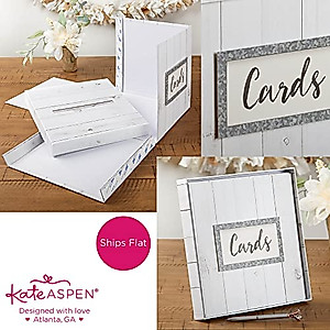 Kate Aspen White Rustic Wood Gift/Wedding Card Box, Money Box, Farmhouse Decorations For Reception or Party - Unique Decor