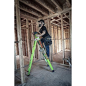 Little Giant Ladders, King Kombo, Professional, 6 Ft. A Frame, 10 Ft. Extension, Fiberglass, Type 1AA, 375 lbs Weight Rating, (13610-001)