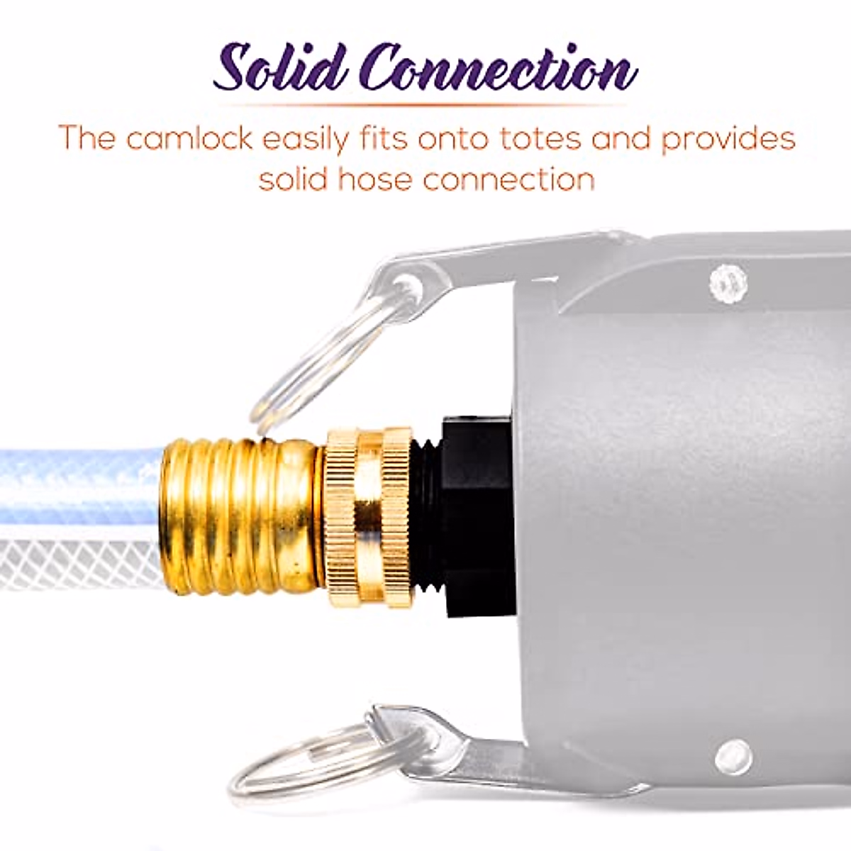 Genuine Harvest 2” IBC Camlock tote connector fitting/polypropylene IBC tote garden hose fitting standard with Stainless Steel Cam Levers - Pack of (1)