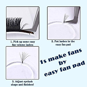 Eyelash Extension Supplies 5 Pcs Easy Fan Lash Pad Pallet Patches GEMERRY Lash Extension Supplies for Beginners Make Fans Blooming Easy Volume Lashes Pallet Tools Eyelash Holder, 3x30mm
