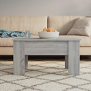 QJBSAVVA Coffee Table Gray Sonoma 31.1"x19.3"x16.1" Engineered Wood,Nightstand Industrial Tables Side Tables Sofa Table Suitable for Meeting Rooms, Reception Rooms, Offices