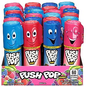 Push Pop Candy Lollipops - Individually Wrapped Variety Candy Party Pack - 24 Count Lollipops in Assorted Fruity Flavors - Fun Candy for Gifts, Celebrations, Party Favors, Gift Baskets, & Birthdays