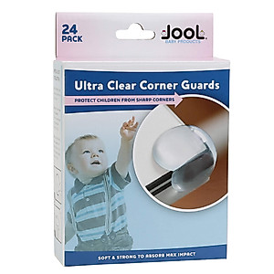 Corner Guards (24 Pack) Ultra Clear Table Corner Protector - Long Lasting Pre-Applied Adhesive - Furniture & Edge Bumpers, Child Safety - Jool Baby