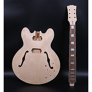 1set Guitar Kit ES335 Guitar neck 22fret 24.75inch Guitar Body Semi Hollow Body With Hardwares
