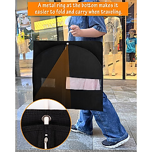 Garment Bags for Hanging Clothes (8 packs,43 inches) Black Suit Bags for Closet Storage and Travel with Clear Window for Sweater Coat Suits Shirt