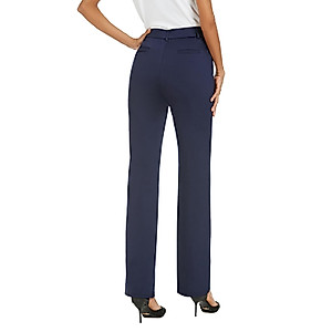 iChosy Women's Stretchy Straight Leg Dress Work Pants Business Office Casual Slacks with Pockets Navy32 0