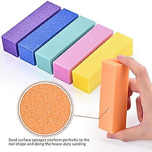 TsMADDTs Nail Files and Buffer, Professional Manicure Tools Kit Rectangular Art Care Buffer Block Tools 100/180 Grit 12Pcs/Pa(Black)