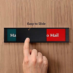 SmartSign Mail Is Here/No Mail Slider Sign | 2.25" x 10" Plastic Black