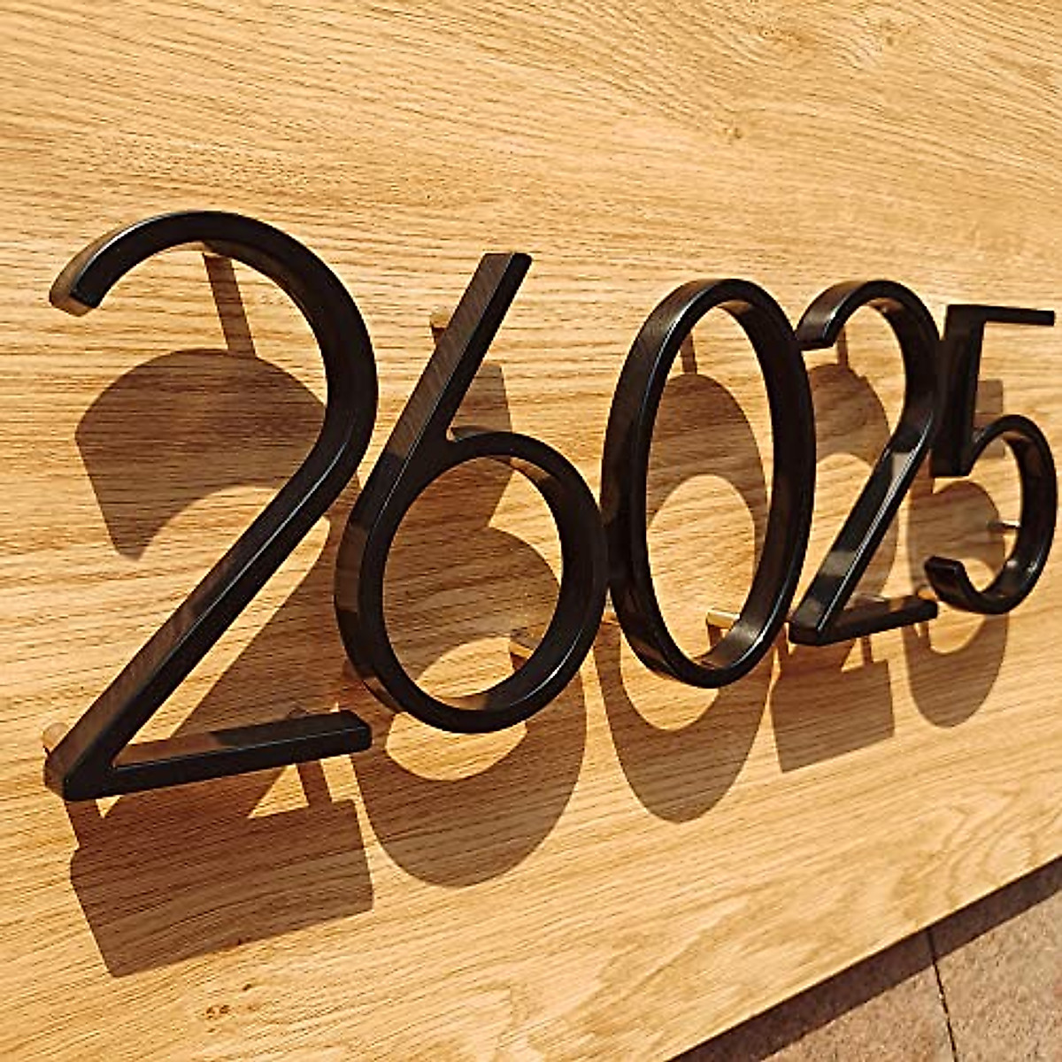 Floating House Numbers - 5 Inch Modern Address House Numbers With Nail Kit And Instructions Easy To Install High Gloss Black Number 2