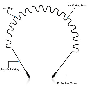 COSHONWOL 4 Pack Metal Headbands for Women Men, Fashion Unisex Black Hairband Spring Wave Sports Headwear Hair Hoop Hair Accessories