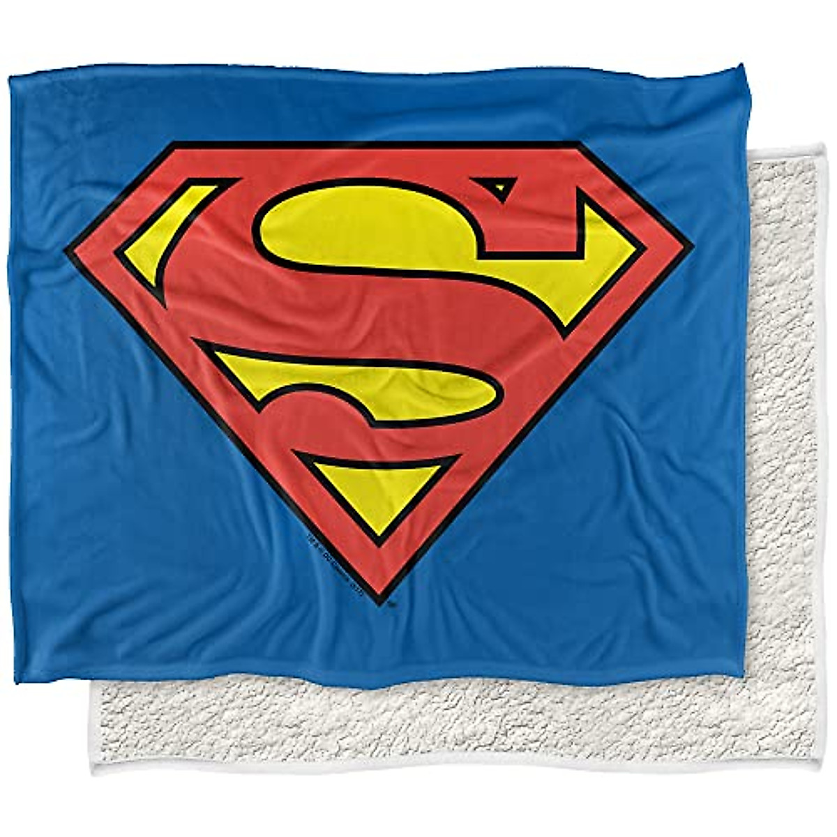 Superman Blanket, 50"x60", Classic Logo Silky Touch Sherpa Back Super Soft Throw Blanket