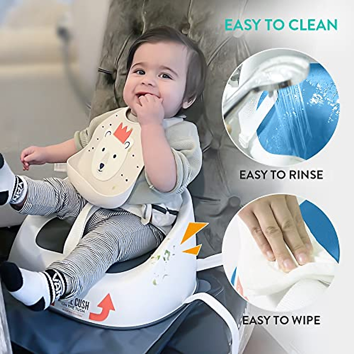 Prince Lionheart Squish Booster Seat, Berry Blue, 3-Point Harness and Dual-Strap System, Easy to Wipe Clean, and Lightweight