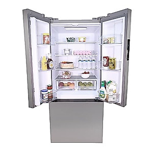 West Bend Frost Free French Door Refrigerator, 17.5-Cu.Ft, Metallic