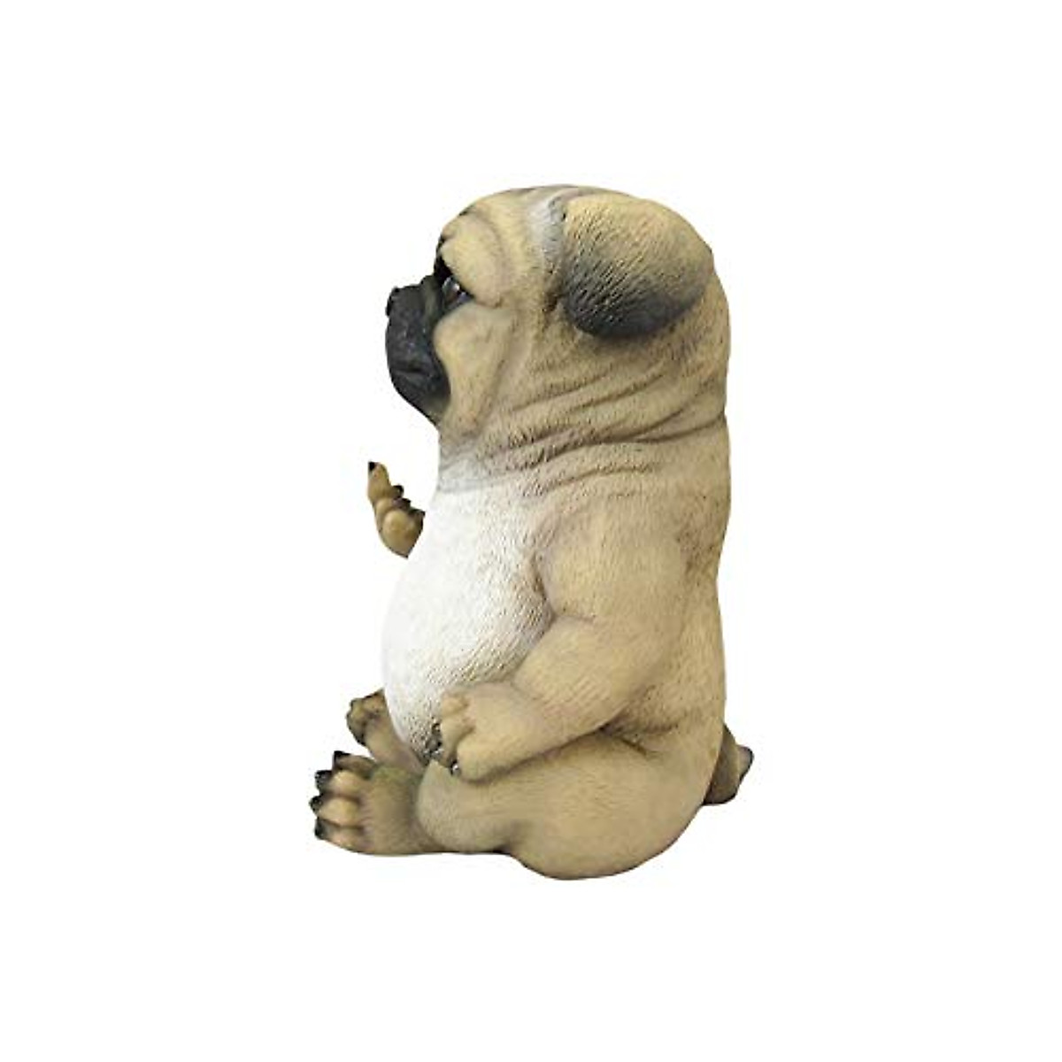 Pug Life Cheeky Middle Finger-Flipping Pug Dog Hand Painted ResinStatue - Adorable 6.75-Inch Decorative Figurine for Your Home, Office, and Garden Display