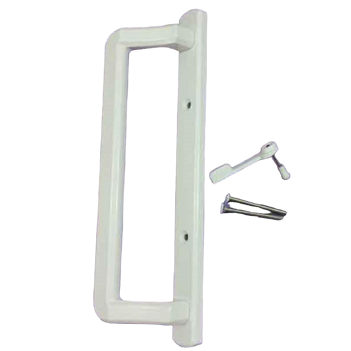 Alcan PGT 10" Sliding Glass Patio Door Interior Handle Kit w/Thumb Latch Lever, + Screws Inside Handle Replacement w/ 3-7/8" Hole Spacing | Fix Repair PGT Door Hardware - White