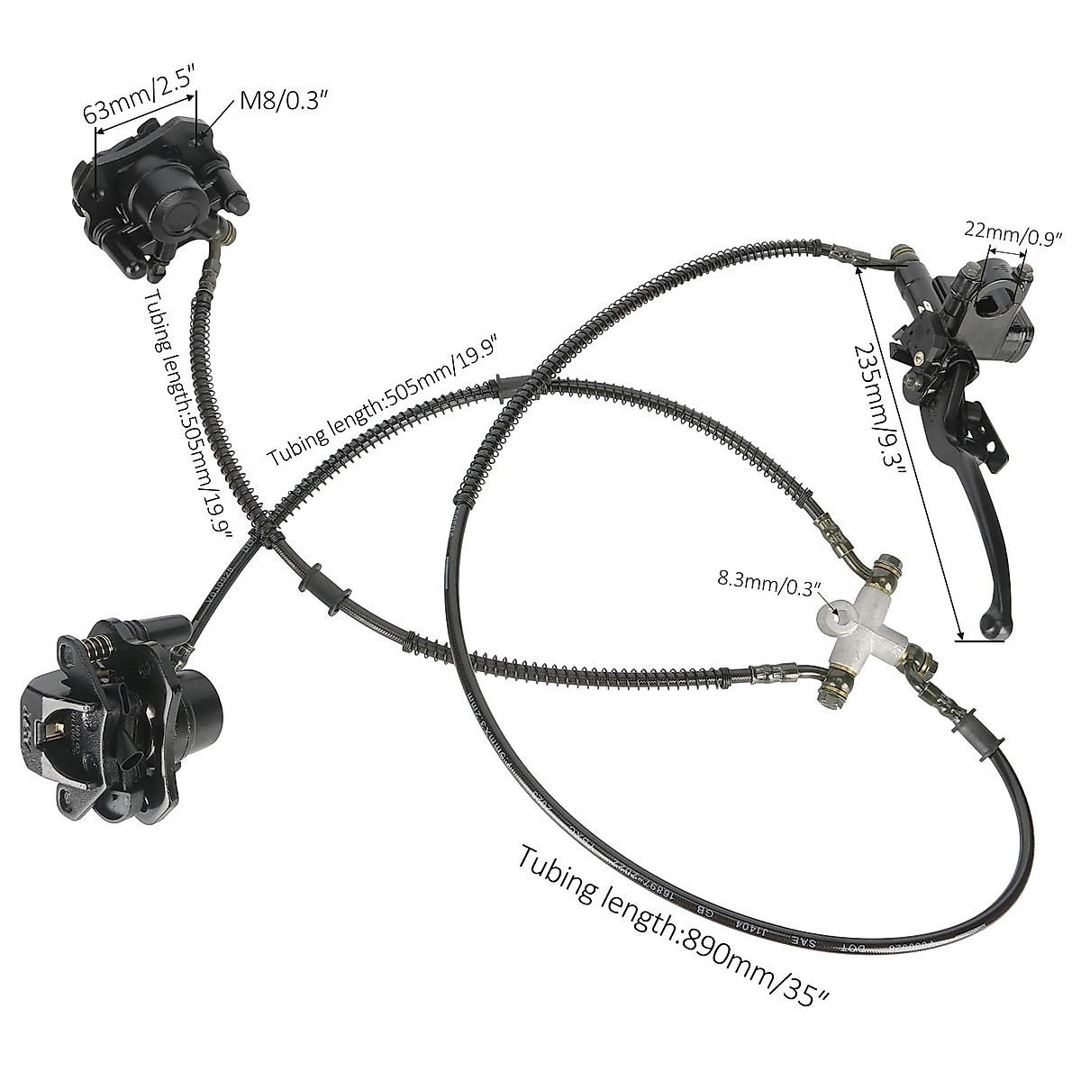 YC Yier Front Steering Wheel Tie Rod Kit Gear Rack Pinion Shaft & 4 Lug Wheel Hub Steering Knuckle & Brake Disc Rotor DIY Parts for Go Kart Go Cart Golf Cart ATV Quad Buggy Mini Bike Trike