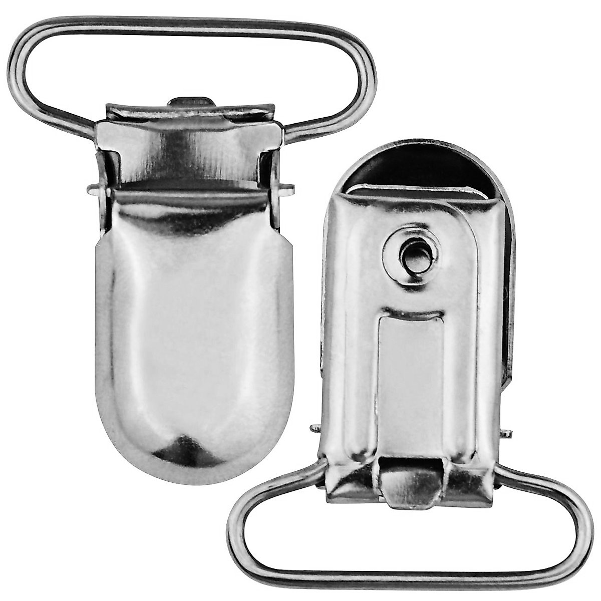 25pcs 1" Pacifier Suspender Clips, Marrywindix Pacifier Clips for Making Pacifier Holders Bib Clips Toy Holder Silver