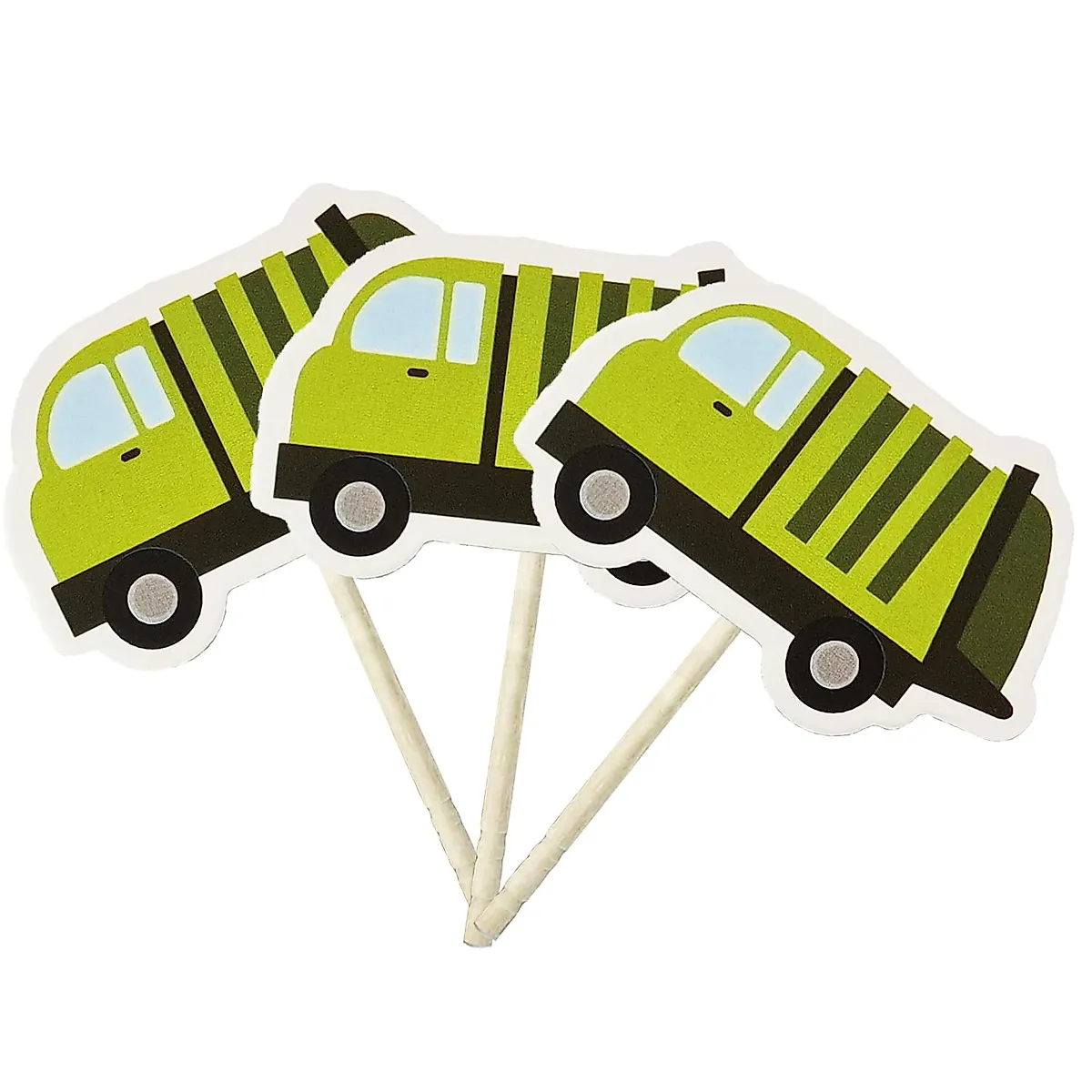 24 Pieces Garbage Truck Themed Party Cupcake Toppers- Rubbish truck Themed Baby Shower Birthday Waste Management Recycling Party Supplies Decorations Favors