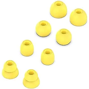 Replaceable Earplugs Silicone Earplugs is Compatible with Dr dre Power Pro Wireless Stereo Headphones (Yellow/4 Pairs)