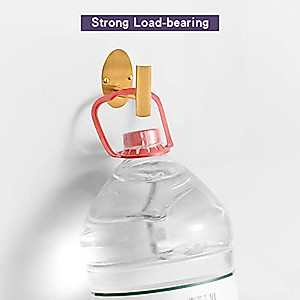 Biomoty Wall Hooks for Hanging Heavy Duty, Brushed Gold Stainless Steel Towel Hooks for Bathrooms, Screw or Adhesive Installation Key Hat Hooks for Wall, Waterproof Coat Hooks Wall Mounted, 2 Pack