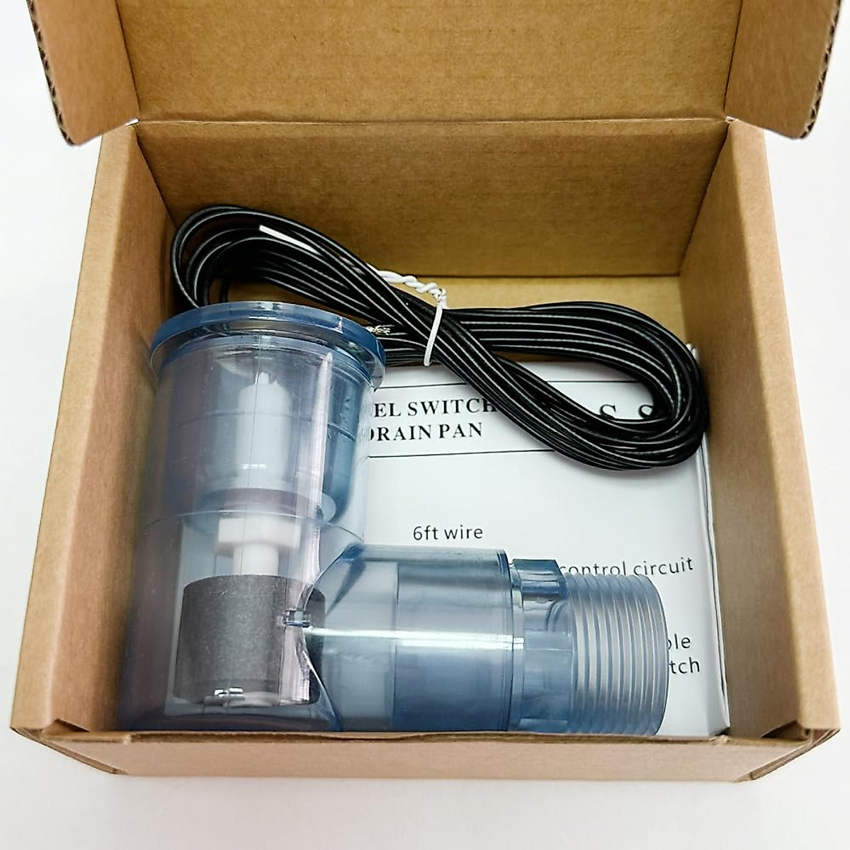 GAGALOR SS2 Condensate Float Switch Clear PVC Overflow Safety Level Sensor for HVAC Drain Pan with 3/4 Adaptor