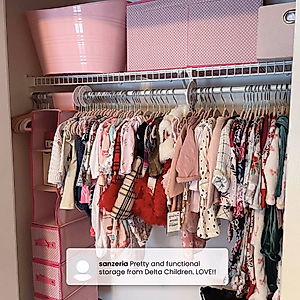 Delta Children Nursery Storage 48 Piece Set - Easy Storage/Organization Solution - Keeps Bedroom, Nursery & Closet Clean, Infinity Pink