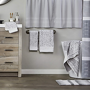 SKL Home by Saturday Knight Ltd. Distressed Leaves Hand Towel,Gray, 16" x 26", 2 Count (Pack of 1)