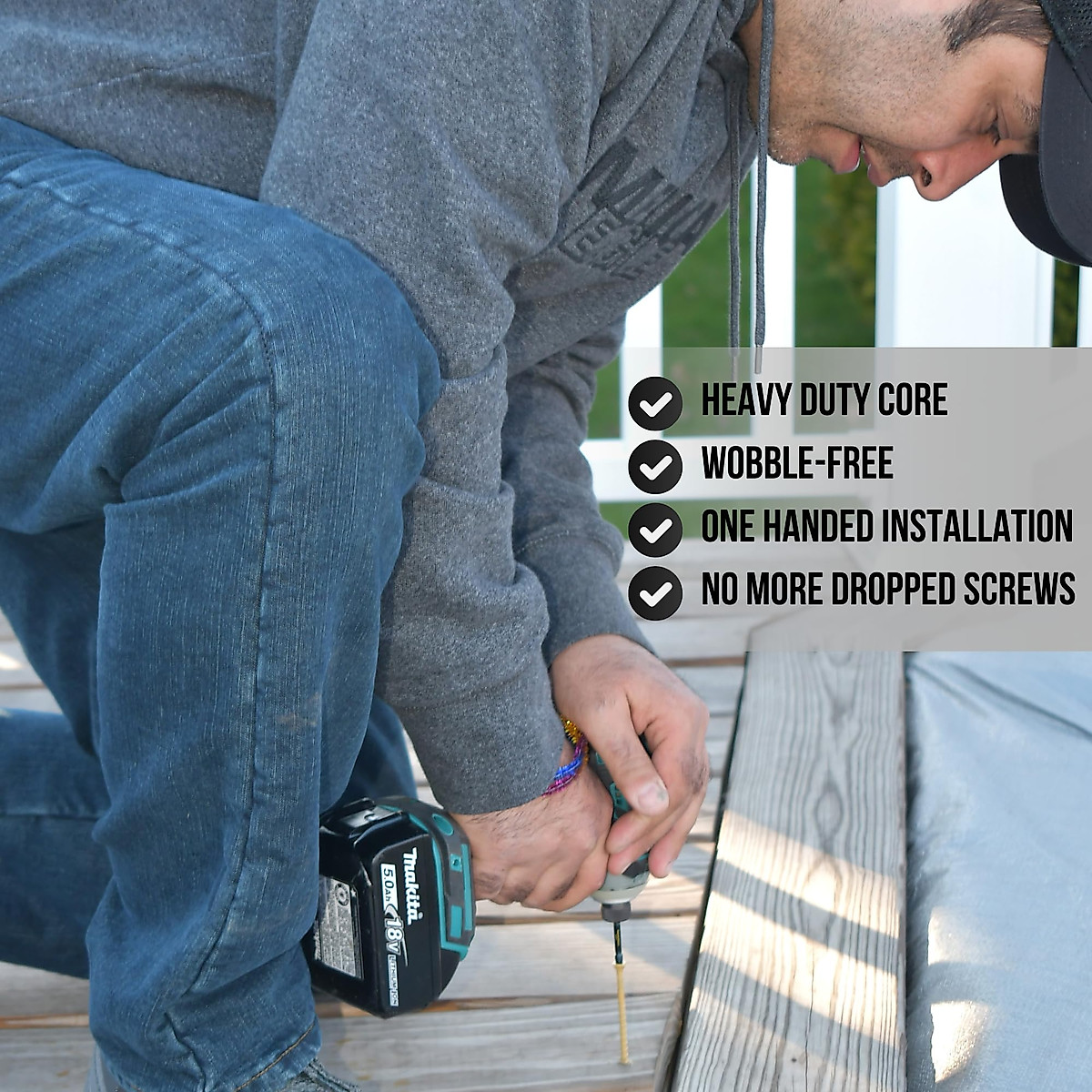 Velocity 2 1/2 Inch Deck Screws (Size #9), Self Tapping Exterior Wood Screws Tan Rust Resistant Coating, Stick-Tight Technology, Hexstix T25 Torx Bits, Contractor Pack (350 Pieces)