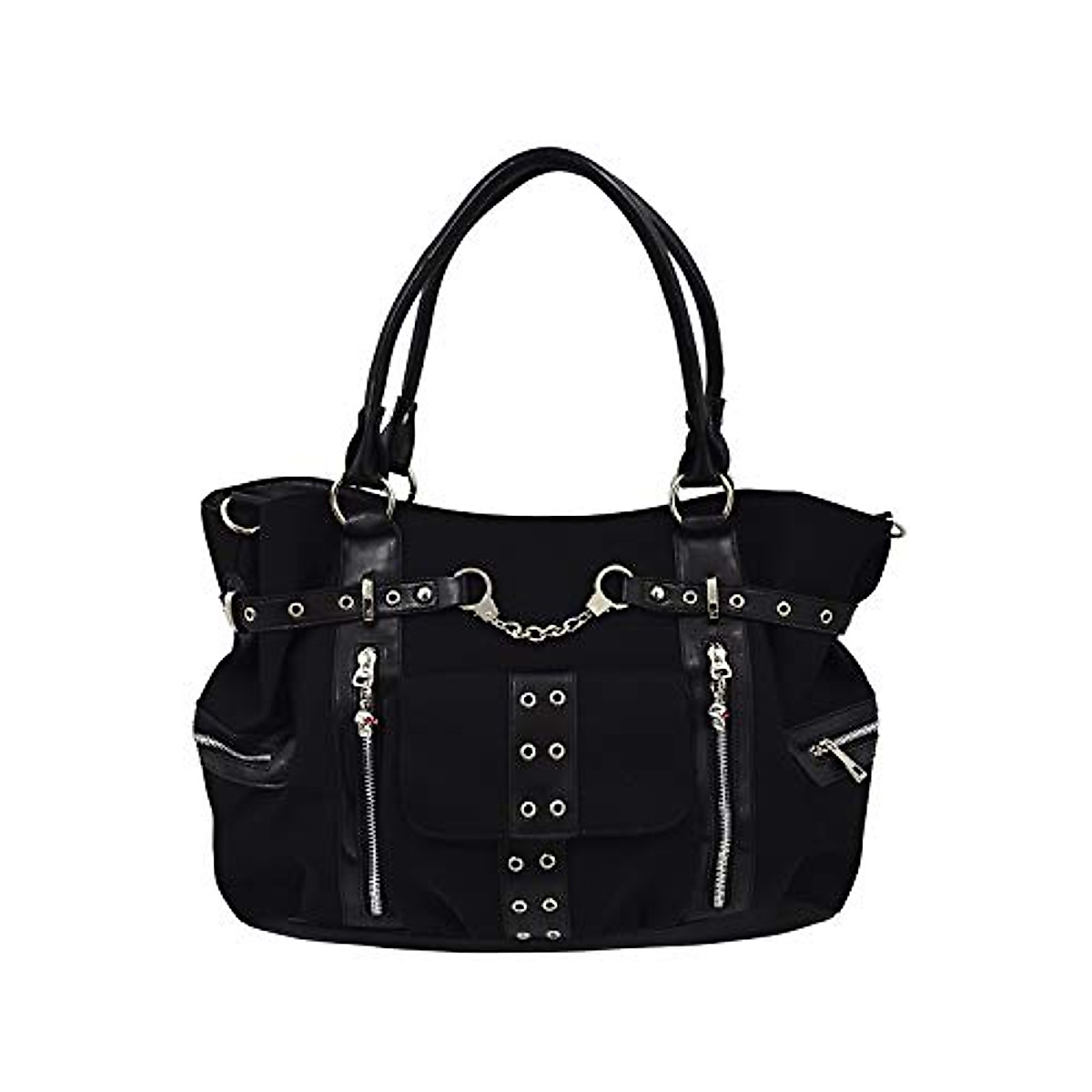 Lost Queen Rise Up Handcuff Goth Punk Rock Black Tote Crossbody Bag Purse
