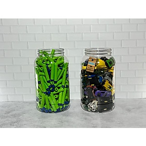 Smart Solutions Clear Plastic Mason Jars (18 oz 24 pack) | With Screw-On Airtight Lids | Refillable | No BPA | Perfect for Crafts, Herbs, Slime, Food & Liquids | Made in USA