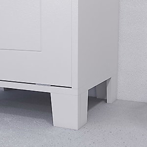 HOMCOM 31" Tilt Out Laundry Hamper, Free Standing Home Organizer Hamper, Bathroom Storage Cabinet, White