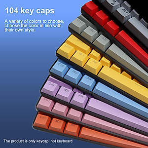 Heave 104Pcs Keycaps Set,PBT Keycaps Double Shot Backlight Keycaps for MX Mechanical Gaming Keyboard Replacement Key Cap(Only Including Keycaps) Grey