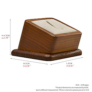 Oirlv Solid Wood Ring Holder,Square Single Ring Display Stand,Showcase Jewelry Display Bear