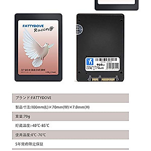 FATTYDOVE 2.5 inch SSD 240GB Internal Drive SATA III 6 Gb/s Solid State Drive with SATA 3.0 Cable for 4K Video Game/PC (240GB SSD Drive)
