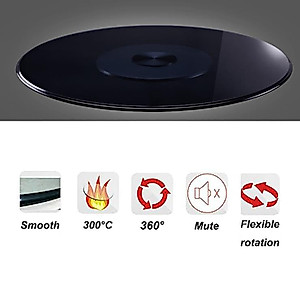 VERDDE Black Glass Lazy Susan Turntable 30in, Rotating Dining Table Service Tray For Food Delivery, Premium, Thickness 12mm - Ideal For Restaurants & Home (Size : 90 cm (36 in))