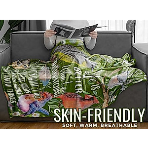 Bird Watching Gifts, Bird Blanket for Bird Lovers & Bird Watchers, Bird Lover Gifts, Bird Nerds Gifts, Bird Watching Blanket, Blanket for Bird Lovers, 65 x 50 Inches Flannel Throw Blanket, Green