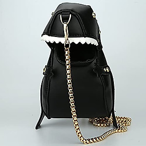 Ondeam Dinosaur Shoulder Purses,PU Rivet Tyrannosaurus Rex CrossBody Bag for Girl Women(Black)