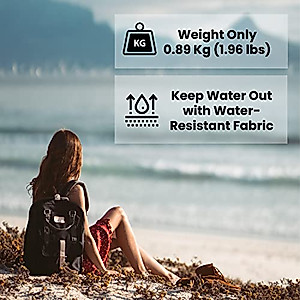 Nordace Eclat Smart Travel Backpack for Men & Women with USB Charging Port, Water Resistant - Light & Durable Laptop Bookbag for Everyday, Hiking, College, Work, School - 15.6 Inch (Black)