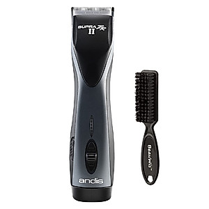 Andis Supra ZR II Cordless Ion Clipper DBLC-2 (79005) - Bundled with BeauWis Blade Brush