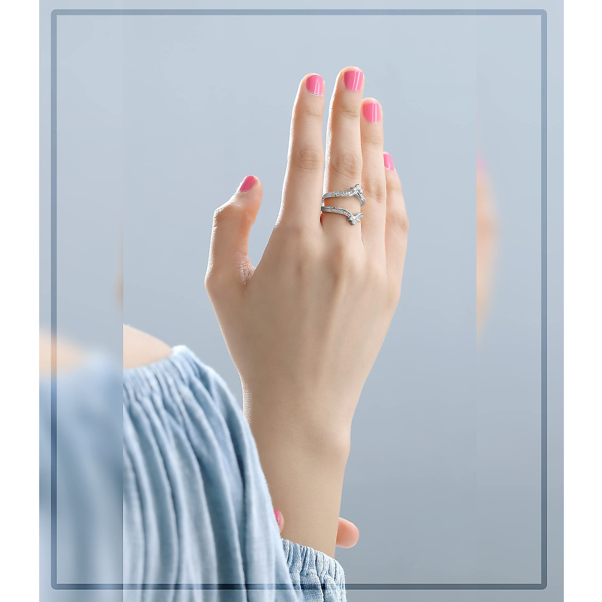 Dazzlingrock Collection 0.40 ctw. Round White Diamond Anniversary Enhancer Ring in 14K White Gold, Size 6.5