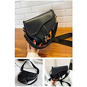 ANLJED Women Trendy Saddle Shoulder Bag Clutch Purse Underarm Handbag Satchel HandBag Crossbody Bag