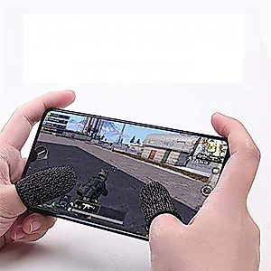 XJXJ 10pcs Anti-sweat Finger Set Game Finger Set Half Finger Set Touch Screen Game Anti-hand Sweat Ultra-thin Non-slip Gloves compression gloves for men (Color : Black gold wire)