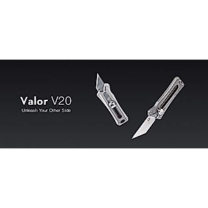 RovyVon V20 EDC Pocket Tool, Titanium Body, Utility Blade, Mini Keychain for Bottle Open/Box Cutter/Key Carabiner, for Gift