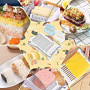 Dualshine Musubi Mold 5 Pcs Musubi Maker Kit Sushi Mold Making Kit Musubi Press(non Stick) Onigiri Rice Ball Mold Maker BPA Free Cheese Luncheon Bread Meat Butter Slicer for Kitchen Restaurant