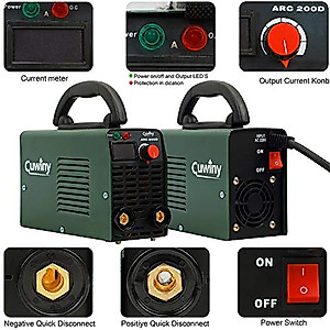 ARC Welder Mini, Cuwiny ARC200D 110v/220v IGBT Inverter Welding Machine, Maximum 140A MMA/Stick, Dual Voltage with High Frequency Duty Cycle Digital Display Welding.