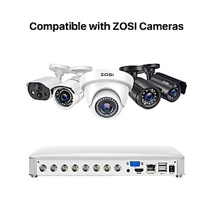 ZOSI H.265+ 3K Lite 8 Channel Security DVR Recorder with 1TB HDD,8CH Hybrid 4-in-1 CCTV DVR for 960H 720P 1080P Home Surveillance Camera System,Person Vehicle Detection,Remote Access,24/7 Recording