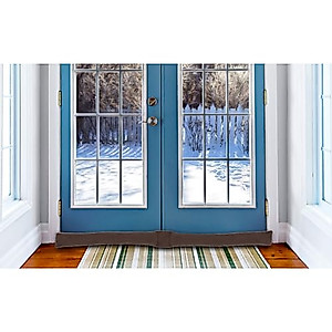 Home District French Door Draft Stopper - Weighted Under Door Draft Blocker, Apartment Noise Blocker, Window Draft Dodger, Winter Door Insulation Strip - 60 Inches Long - Chocolate Brown