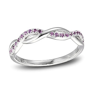 55Carat Natural-Amethyst Criss Cross Prong-Setting Ring 925-Sterling-Silver Handmade Fashion Jewelry for Women in Gift Size: 6