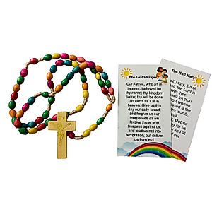 Westmon Works Children's Rosary Bulk Favors Lot Dozen Deluxe Set with Our Father Hail Mary Holy Cards, Pack of 12